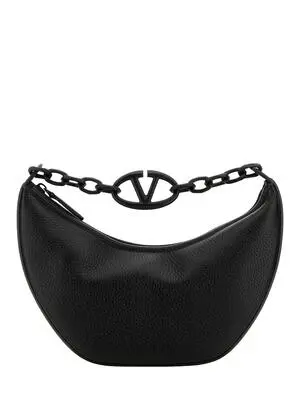Valentino Garavani VALENTINO GARAVANI VLogo Moon Hobo Handbag Black