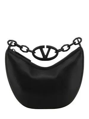 Valentino Garavani Vlogo Moon Leather Hobo Handbag, 17 Cm X 14 Cm X 7 Cm - Black