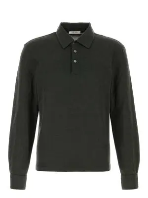 THE ROW Reyes Polo Shirt In Wool-silk Knit - Green
