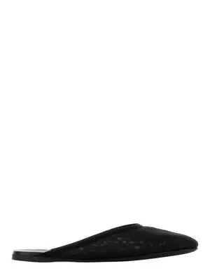 Miu Miu Mesh Slip-on Flat Slippers - Black