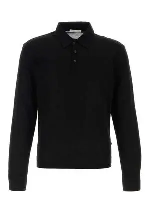 THE ROW Knit Reyes Polo Shirt - Black