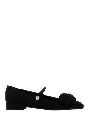 Valentino Garavani Bowjane Crepe Ballerina Flats - Black