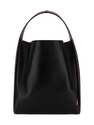 JIL SANDER Pivot Bucket Handbag In Ovine Leather - Black