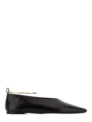 JIL SANDER Ovine Leather Ballerina Flats - Black