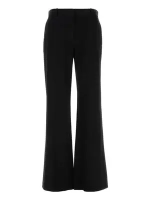 THE ROW Wool Coleman Wide Leg Trousers - Black