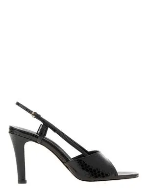 Miu Miu Leather High Heel Sandals - Black