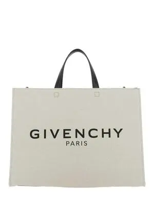 Givenchy Medium Canvas Shopping Handbag - White