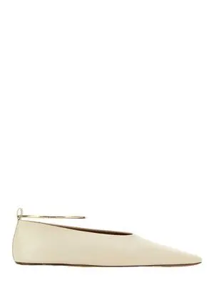 JIL SANDER JIL SANDER Leather Ballerina Flats With Ankle Strap White