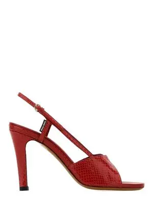 Miu Miu Miu Miu Leather Slingback Sandals With 8cm Heel Red