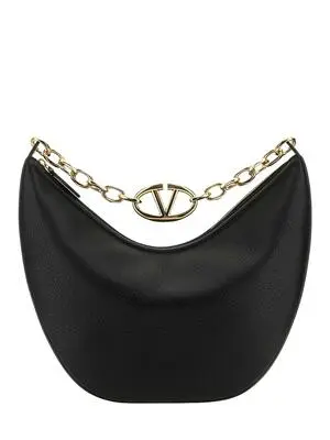 Valentino Garavani Medium Vlogo Moon Hobo Shoulder Handbag - Black