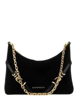 Givenchy Velvet Shoulder Handbag With Chain Strap - Black