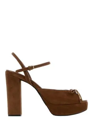 MIU MIU MIU MIU Suede Platform Sandals With 11 Cm Heel