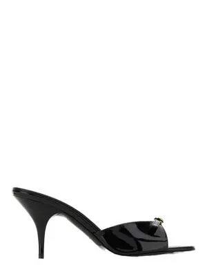 Miu Miu Leather Stiletto Sandals - Black