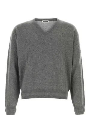 JIL SANDER 100% Cashmere Crew Neck Sweater - Grey
