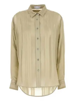 Stella McCartney Silk Striped Shirt - Green