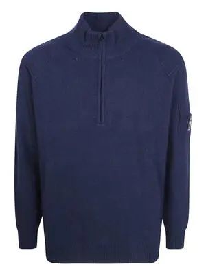 C.P. COMPANY Lambswool Grs Half-zip Sweater - Rosso
