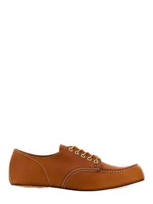 Red Wing Lace-up Leather Shoes With Rubber Sole - Camel