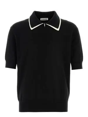 JIL SANDER Cotton Polo Shirt - Black
