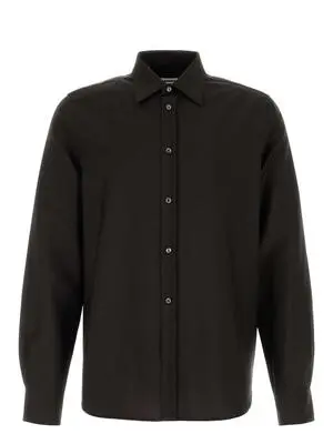 JIL SANDER Wool-mohair Blend Shirt - Brown