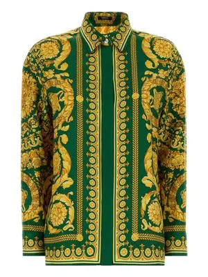 Versace VERSACE Silk Chain Print Shirt Printed