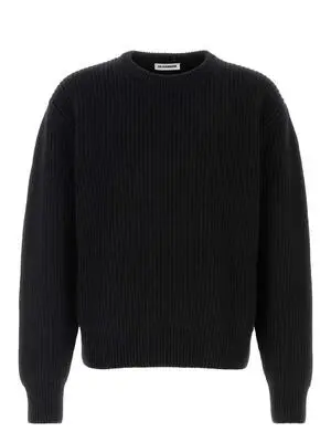 JIL SANDER 100% Wool Knit Sweater - Black