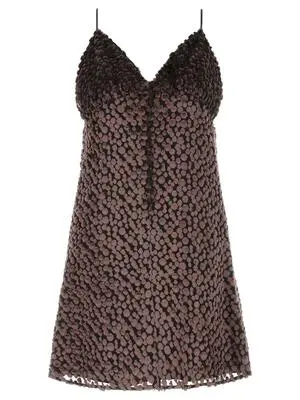 Saint Laurent Velvet Mini Dress - Multicoloured