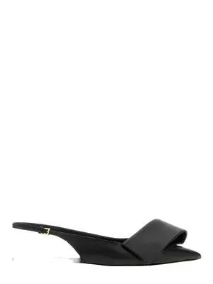 Givenchy Leather Twisted Ribbon Ballerina Flats - Black