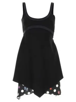 Versace Acetate-blend Mini Dress With Silk Lining - Black