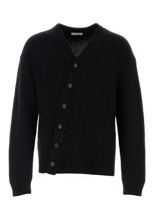 JIL SANDER Wool-cashmere Blend Cardigan - Black