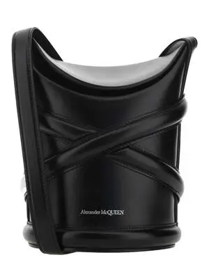 Alexander McQueen The Curve Bucket Handbag In Leather - Black