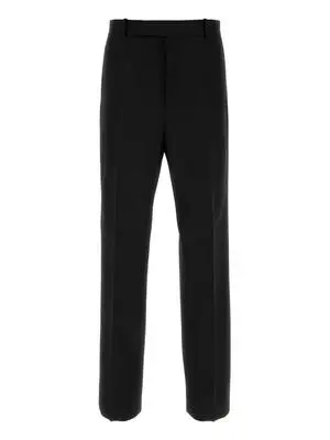 JIL SANDER Gabardine Wool Tailored Trousers - Black