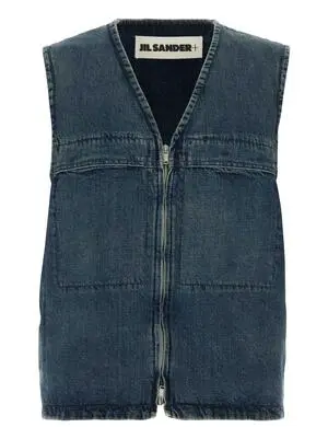 JIL SANDER Denim Vest - Blue