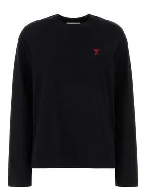 AMI Paris Organic Cotton T-shirt For - Black