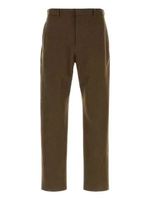 JIL SANDER Felt Wool Tailored Trousers - Brown