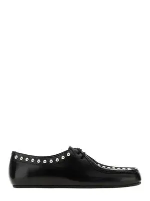 JIL SANDER Leather Lace-up Shoes With Stud Detailing - Black