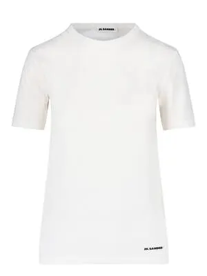 JIL SANDER JIL SANDER Logo Cotton Crewneck T-Shirt White