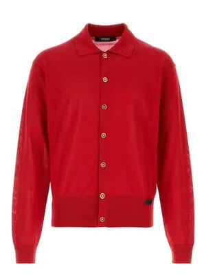 Versace Blend Knit Cardigan - Red