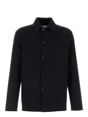 JIL SANDER Virgin Wool & Cashmere Shirt - Blue