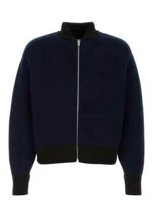 JIL SANDER Zip Up Wool-blend Cardigan - Blue