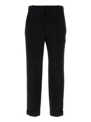 Balmain Virgin Wool Tailored Pants - Black