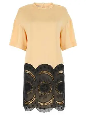 Stella McCartney Satin Dress With Lace Trim - Pink