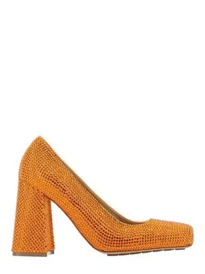 Bottega Veneta Embellished Leather Tower Pumps - Orange