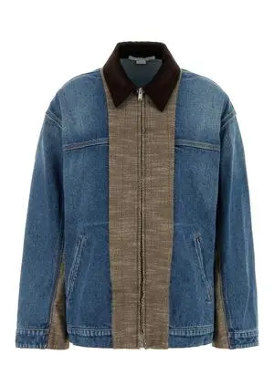 Stella McCartney Denim Jacket With Corduroy Collar - Light Blue