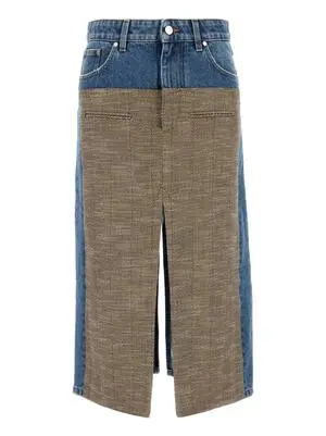 STELLA MCCARTNEY STELLA MCCARTNEY Denim And Tweed Skirt