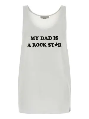 Stella McCartney My Dad Is A Rock Star" Graphic Tank Top - White