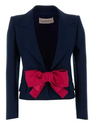 Valentino Garavani VALENTINO GARAVANI Viscose Blazer With Bow Detail Blue