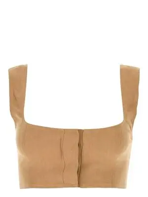 LE KASHA LE KASHA Linen Jirja Cropped Top