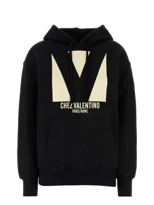 Valentino Garavani Cotton Crewneck Sweatshirt With Graphic Logo - Black