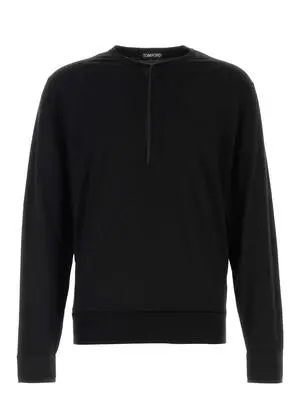 TOM FORD Wool Blend Sweater With Silk And Cashmere - Black