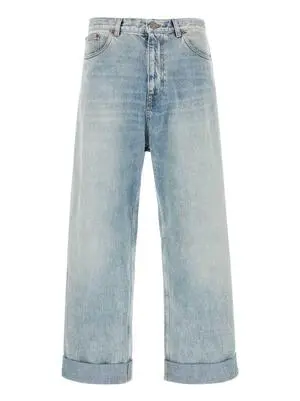 Valentino Garavani Straight Leg Embroidered Jeans - Light Blue